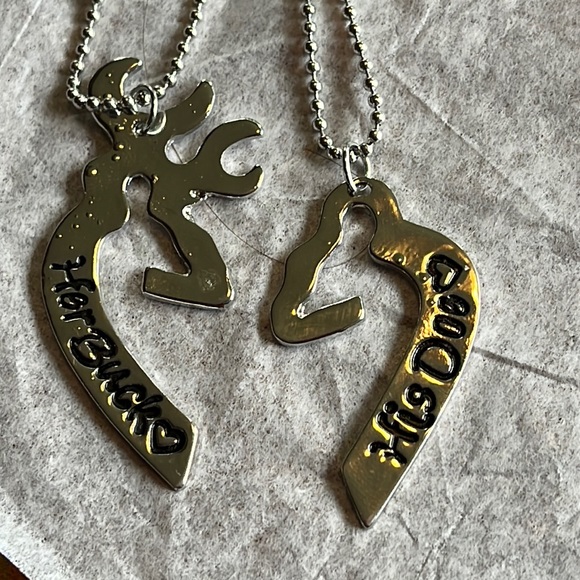 Jewelry | 5 For 15 His And Hers Necklaces His Doe Her Buck Approx 2 ...